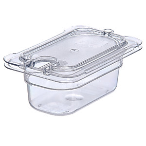 Carlisle FoodService Products 10337U07 StorPlus Ninth Size Polycarbonate Universal Flat Surface Notched Food Pan Lid, Clear