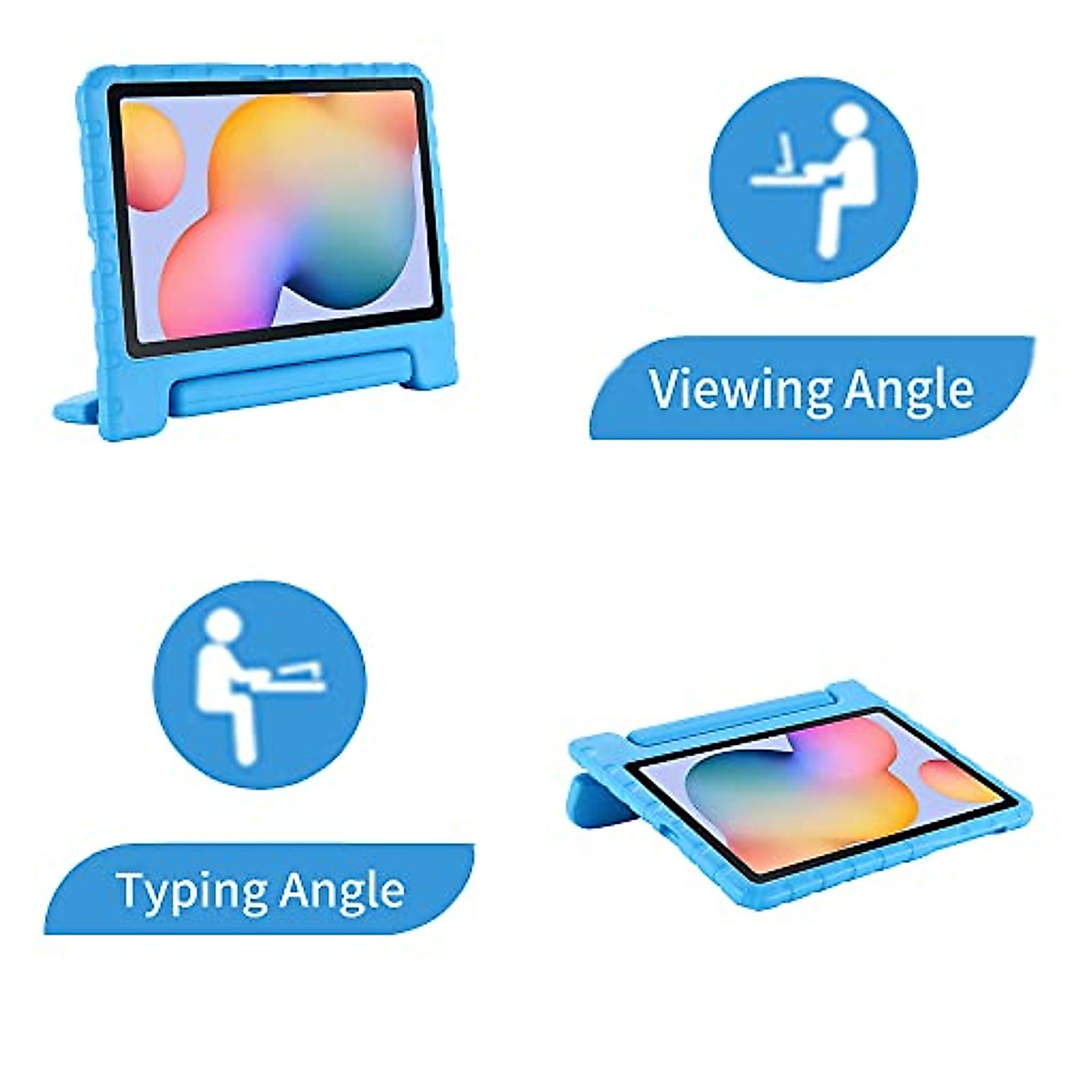 i-original Kids Case for Samsung Galaxy Tab S6 Lite 10.4 inch 2022/2020 Model (SM-P610/P613/P615/P619) - Shockproof Kids Bumper Cover Handle Stand EVA Case(Blue)