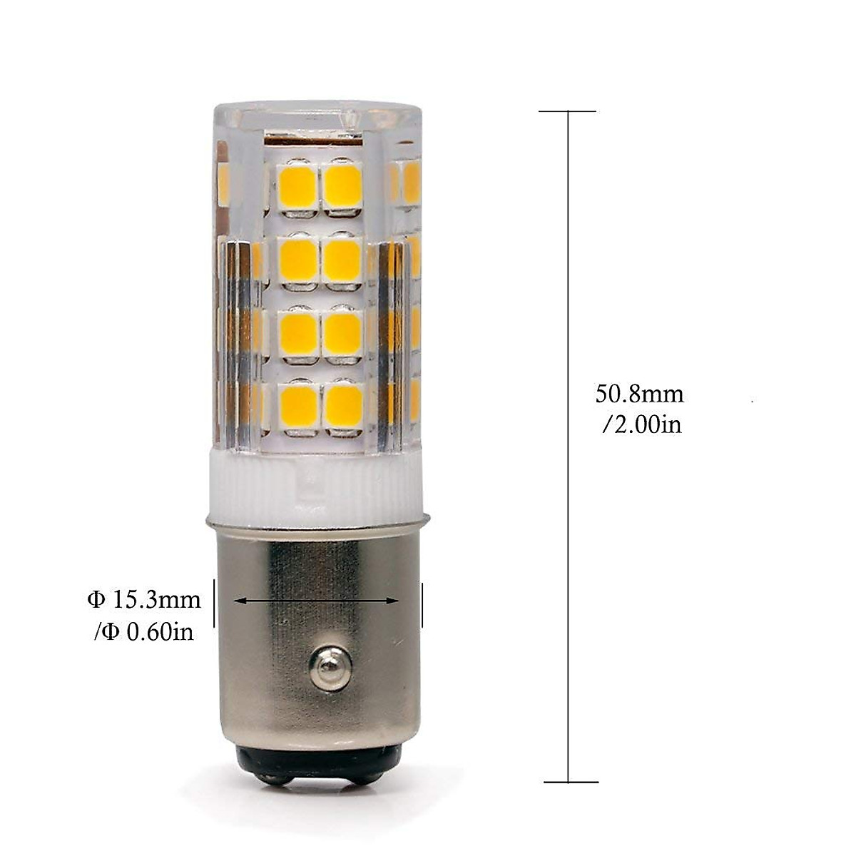 LED BA15D Corn Bulb, Ba15d Double Contact Bayonet Base, 5w 50W Equivalent 120 Volts, Dimmable 500lumens（2 Pack)
