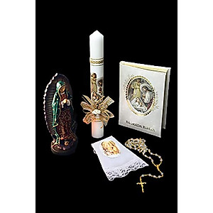 Lito First Communion Candle Set for Girls - White Candle Set Kit for Holy 1st Communion with Figurine - Spanish