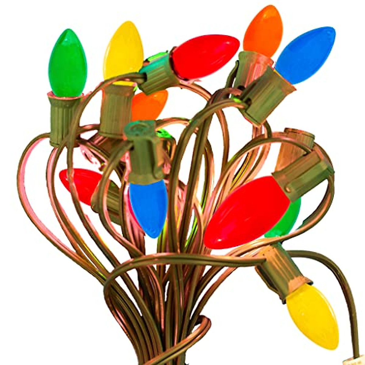 Multi-Color Christmas Lights Solid Color Ceramic Flashing Twinkle Bulbs C9 E17 Indoor Outdoor