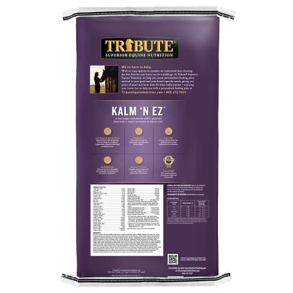 TRIBUTE Kalmbach Feeds Kalm 'N Ez Textured for Horse, 50 lb