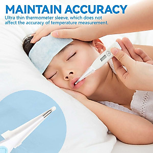 OBTANIM 100 Pieces Disposable Digital Thermometer Probe Covers Clear Temperature Sheath Sleeves for Oral, Rectal, Armpit