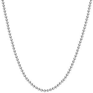 Savlano 925 Sterling Silver Italian Solid Bead Ball Dog Tag Chain Necklace Comes With Gift Box for Women & Men - Made in Italy (22, 2.0mm)