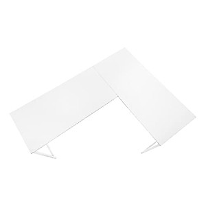 Monarch Specialties 7395 Computer Desk, Home Office, Corner, 58" L, L Shape, Work, Laptop, Metal, Laminate, Contemporary, Modern Desk-58 Top, 58.25" L x 44" W x 30" H, White/White