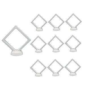 WDBBY 10 Pcs Transparent Jewelry Pendant Suspension Display Stand Acrylic PET Film Nail Sticker Packaging Box Shoot Props (Color : B, Size : 90 x 90 x 20mm)