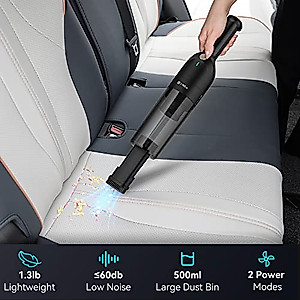 Handheld Vacuum Cordless, Rechargeable Car Vacuum Cleaner with 30 Mins Runtime, Mini Hand Vacuum with 10000 Pa Powerful Suction, Portable Hand Held Vacuum for Car Pet Hair Hardwood Floor Home, UMLo H6