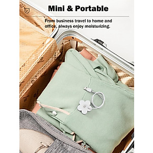 USB Mini Flower Humidifier, Creative Cute Humidifiers Small Personal Portable Air Humidifier Mist Machine Fog Maker Plant Humidifier for Home Bedroom Office Desktop (Flower-Blue+Red)