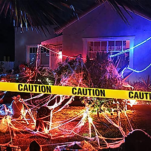 Oleitodh Yellow Caution Tape Bulk 6 Pack, 3inch x 6000 ft, Construction Tape Waterproof Safety Tape Warning Tape Roll, Barricade Harzard Tape for Danger Hazardous Area Halloween Party Decor