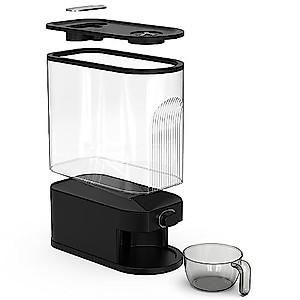 Retail Blade - 25lb Black Rice Dispenser, Measuring Cup & Sponge. Airtight Grain, Bean & Rice Container. NEW Clear Black Design. Easy To Use Grain Dispensing Storage Container For Kitchen
