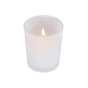 KISCO CANDLES Votive Candles with Holders 24-Pack 12 Hours | Frosted White Decorative Glass Home Décor | Beautiful Living Room, Kitchen, Bathroom Lighting | Long-Lasting Wax