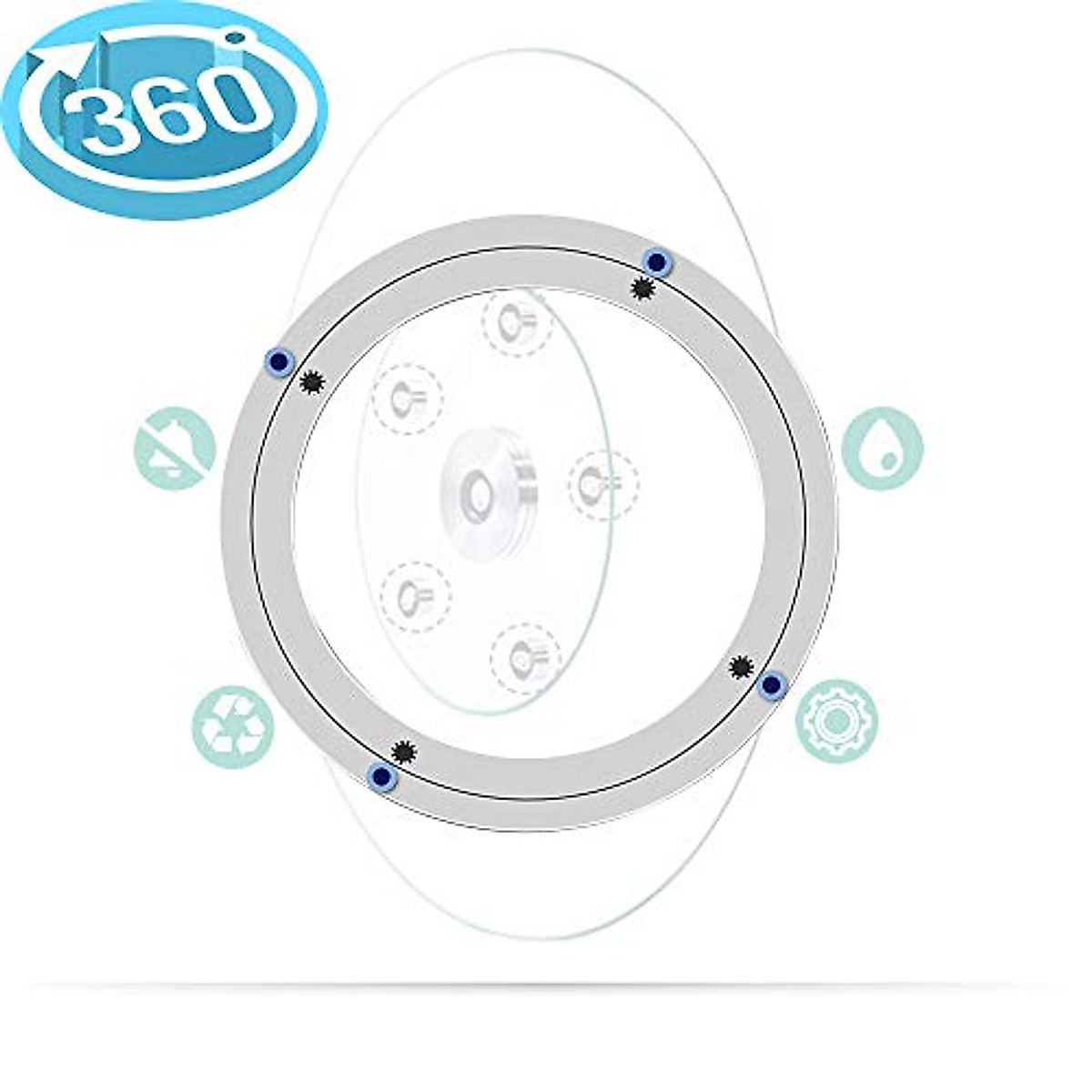 Heavy-Duty Mute 5-23 Inch Aluminum Lazy Susan Bearing Turntable Ring Swivel Plate Hardware for Heavy Loads,Silver Base