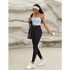 TNNZEET 7 Pack Leggings for Women, Black High Waisted Plus Size Yoga Pants for Workout Maternity-2 Pockets