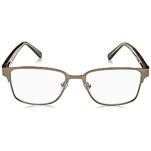 Foster Grant Men's Donovan Square Reading Glasses, Gunmetal/Transparent, 53 mm, +1.00