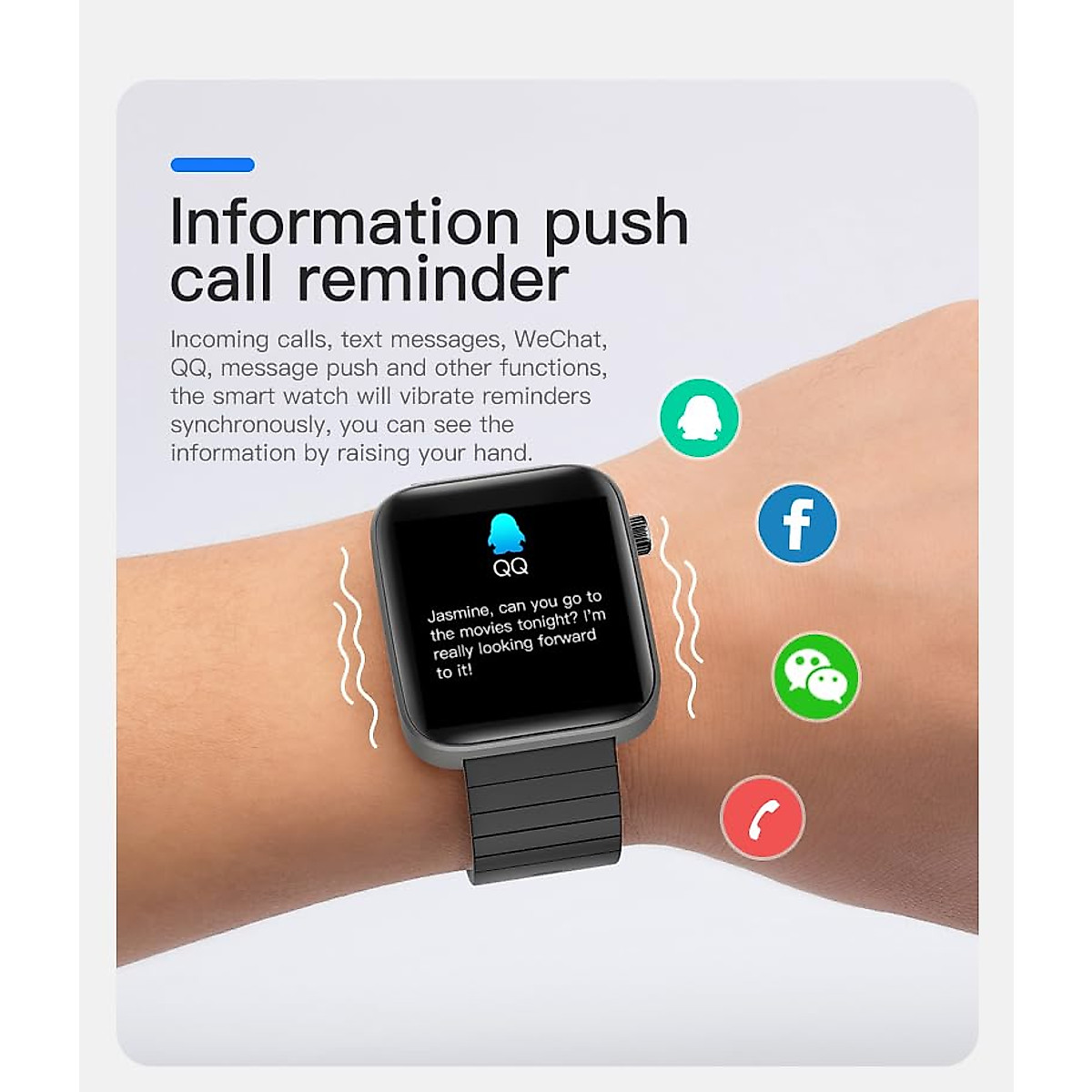 CHOKOVIE Smart Watch, Fitness Tracker with Heart Rate Monitor, Blood Oxygen Meter, Body Temperature Thermometer, Sleep Tracking, IP67 Waterproof, Step Counter Running Watch for Men Women, Black