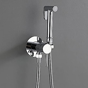 MINJING Handheld Bidet Sprayer for Toilet, Brass Cloth Diaper Sprayer Kit Wall Mounted Bidet Sprayer Set Single Handle Toilet Bidet Sprayer Kit with 150cm Shower Hose