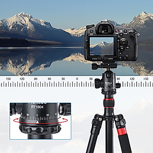 Tripod for Camera, 64" Camera Tripod Stand, DSLR Tripods & Monopods, Heavy Duty Travel Tripod for Binoculars Laser Level Spotting Scope Telescope, Professional Complete Tripod Units