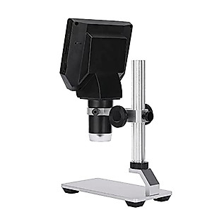 LXXSH Professional Digital Electron Microscope 4.3 Inch Large Base LCD Display 8MP 1-1000X Continuous Amplification Magnifier (Color : Silver, Size : Metal)