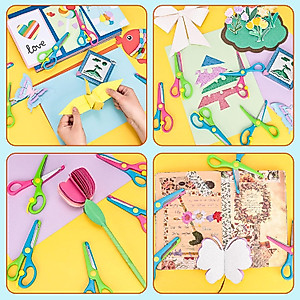 LovesTown Preschool Training Scissors,6 Pcs Dual-Colour Children Safety Scissors Pre-School Training Scissors Safety Scissors Art Craft Scissors