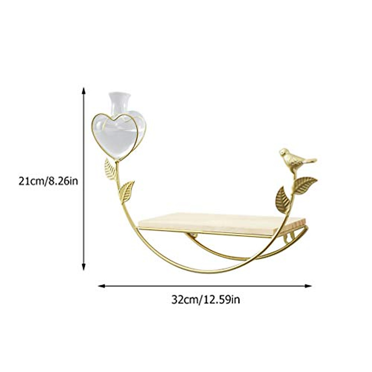 Cabilock Iron Wall-Mounted Stoarge Rack Sundries Holder Nordic Wall Shelf Display Rack Storage Shelf for Bedroom Living Room Dining Room Decoration Supplies (Golden)