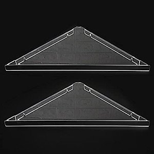 evron Acrylic Corner Mounting Shelf,Corner Shelves Waterproof for Bathroom Storage,Easy to Install Wall Corner Shelf,Set of 2 (Clear)