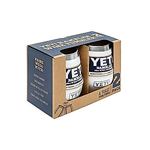 YETI Rambler 10 oz Stainless Steel Vacuum Insulated Wine Tumbler, 2 Pack, White