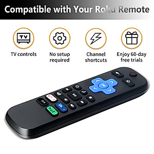 EFGWXYZZ Universal TV Remote Compatible with Roku TVs, Compatible with TCL/Hisense/Onn/Sharp/Element/Westinghouse/Philips/Insignia/Jvc/RCA Smart TVs (Pack of 2)