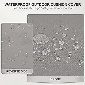 Favoyard Outdoor Chair Cushions 19"x19"x2" Set of 4 Waterproof Seat Cushion for Patio Furniture with 3-Year Fade Resistant Removable Cover Attach Straps Hidden Zipper Round Corner for Yard Garden