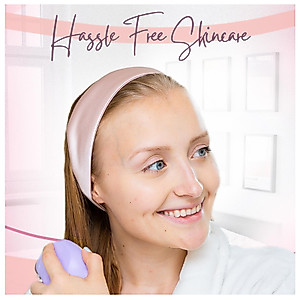 Celestial Silk Spa Headband 100% Mulberry Silk Adjustable Facial Headband for Women - Use for Washing Face, Skincare, Makeup – Silk Beauty Hairband Perfect for Thick or Curly Hair (Blush Pink)