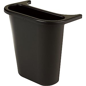 Rubbermaid Commercial Products Plastic Resin Deskside Wastebasket/Recycling Side Saddle Basket, Black, For Home/Office/Under Desk