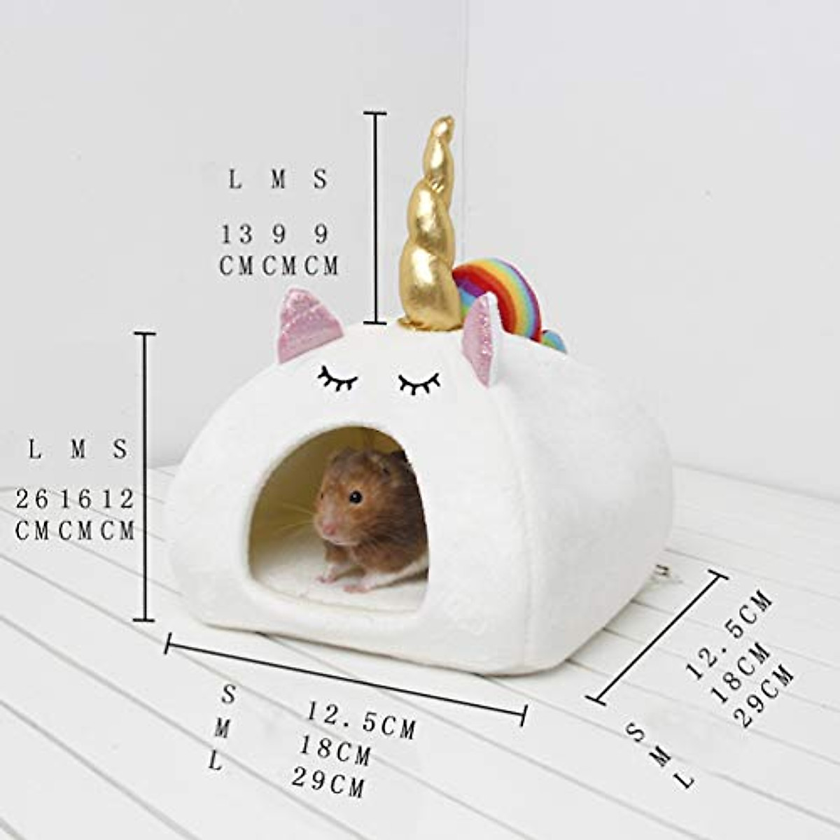 POPETPOP Warm Guinea Pigs Bed Unicorn Small Animal nest Guinea Pig Bed Accessories Cage Toys House Hamster Supplies Habitat Rat