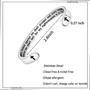 Gzrlyf Isaiah 54:17 Bracelet No Weapon Formed Against Me Shall Prosper Bracelet Religious Gifts (Cuff Bracelet)