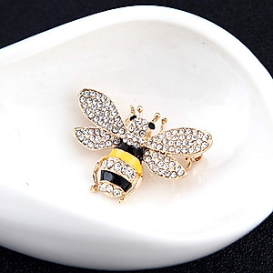 Set of 10 Fashion Enamel Crystal Rhinestones Bee Themed Brooch Pin Jewelry Lapel Pins for Clothes Collar Dress Scarf Bag Decoration