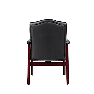 Boss Office Products Ivy League Executive Guest Chair, Vinyl, Black