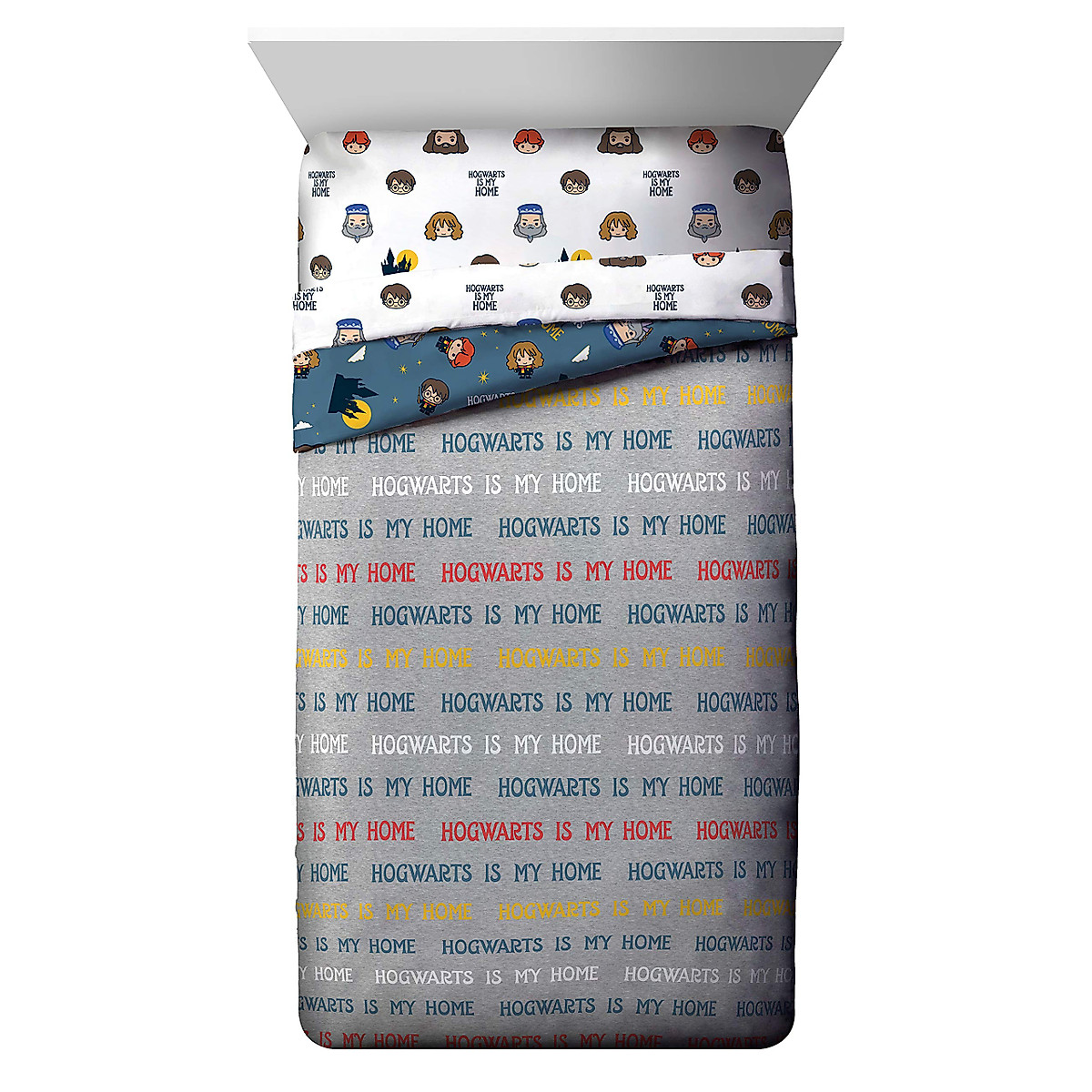 Jay Franco Hogwarts is My Home 4 Piece Twin Bed Set (Offical Harry Potter Product), Blue