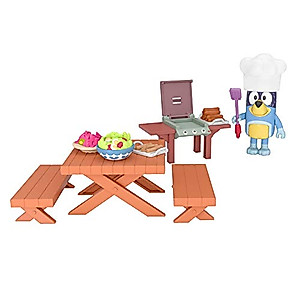 Bluey Dad Backyard BBQ - Bandit 2.5" Figure with Backyard Playset, Multicolor, 13030