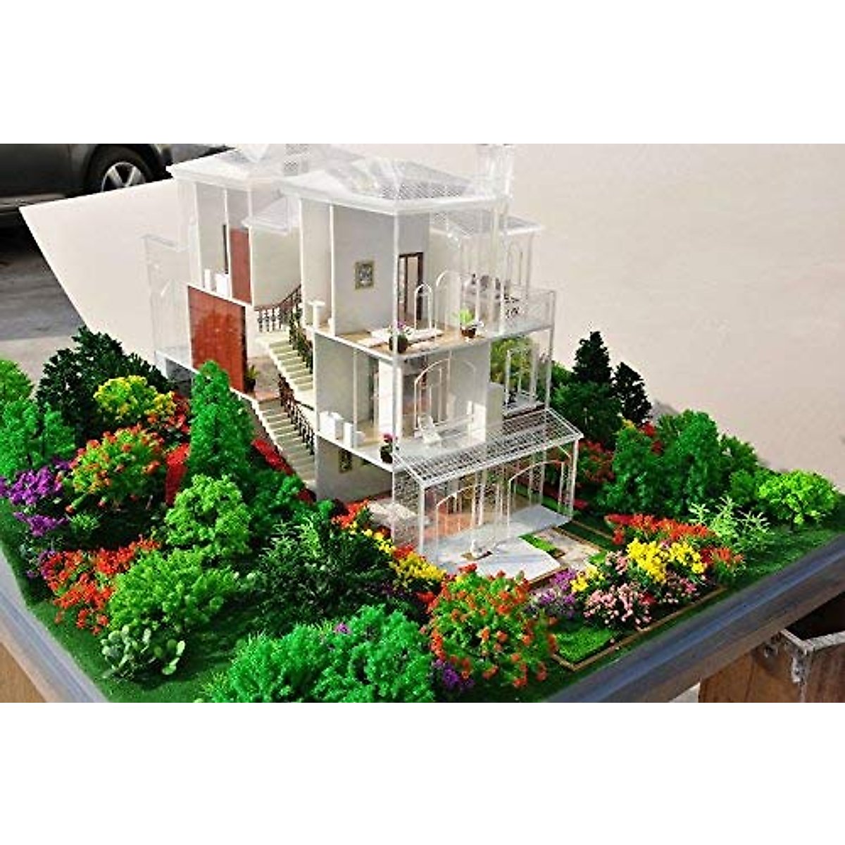 29pcs Mixed Model Trees, 1.5-4.8 inch(4-12 cm), OrgMemory Fruit Trees, Ho Scale Trees, Model Train Scenery, Architecture Trees, Flower Trees with No Bases