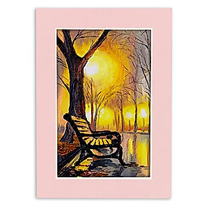 8x10 Mat Bevel Cut for 5x7 Photos - Acid Free Pink Precut Matboard - For Pictures, Photos, Framing - 4-ply Thickness