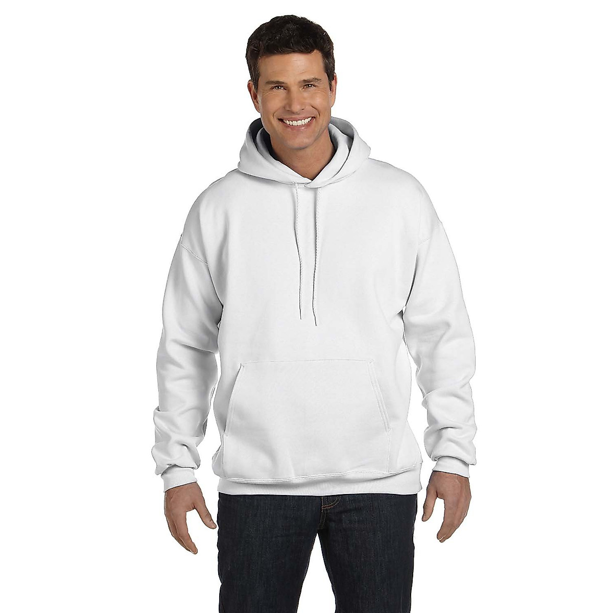 Hanes Mens Ultimate Cotton Heavyweight Pullover Hoodie,White,Large