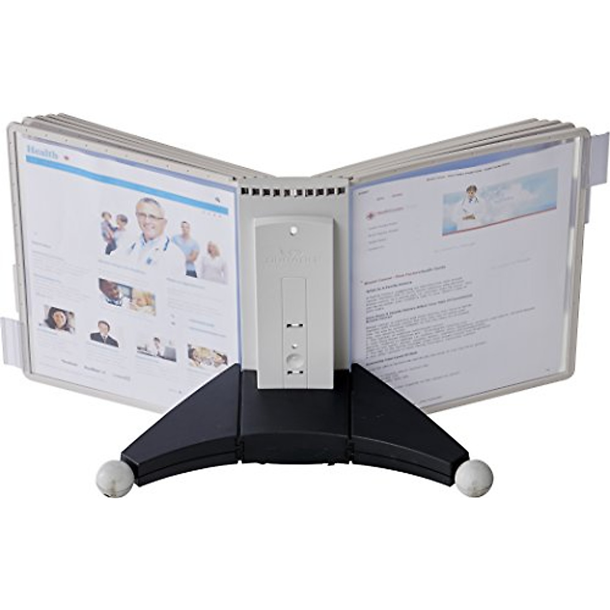 DURABLE Desktop Reference System, 10 Double-Sided Panels, Letter-Size, Gray, SHERPA Design (554210)
