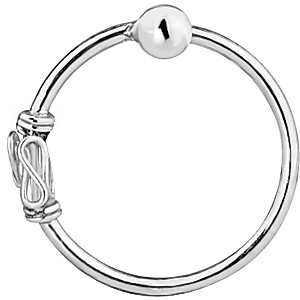 Forbidden Body Jewelry 20g Sterling Silver Bali Style Nose Hoop