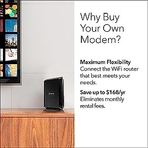 NETGEAR Nighthawk Modem Router Combo C7000-Compatible with Cable Providers Including Xfinity by Comcast, Spectrum, Cox,Plans Up to 800Mbps | AC1900 WiFi Speed | DOCSIS 3.0