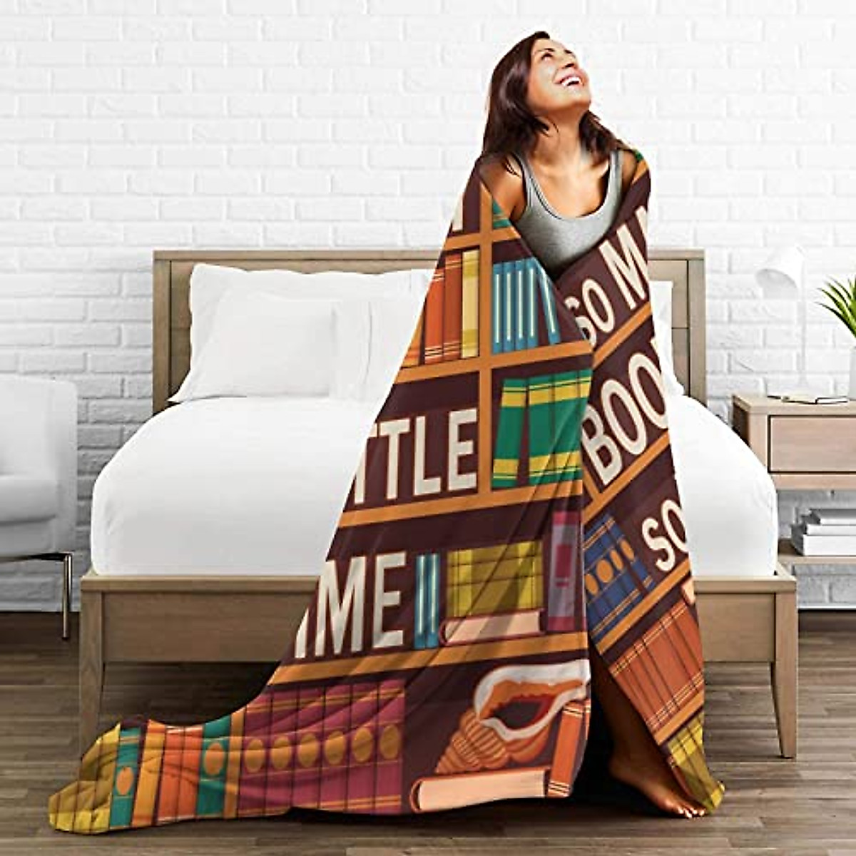 BUUGVIIL Book Lovers Gifts Blanket Reading Gift for Bookish Bookworms Book Lovers Club Librarian Throw Blankets Throws 50*60 in