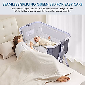 Bellababy Baby Bedside Sleeper, Bassinet for Safe Co-Sleeping, Storge Bag, Easy to Assemble, Easy Folding Portable Crib for Newborn/Infants