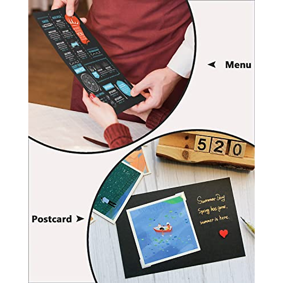 Black Cardstock Paper 8.5 x 11, 108 Sheets 180g Black Printer Card Stock, Heavy Construction Paper for Card Making Printing Craft Drawing Scrapbooking Cutting