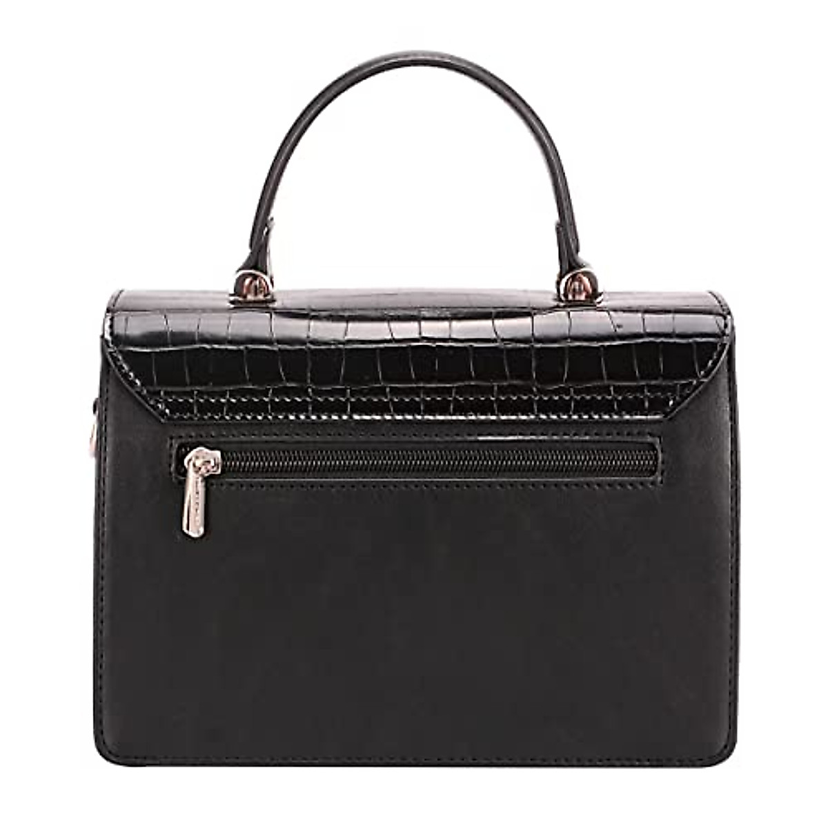 DAVID JONES, Jones Women Fashion Checker ShIng Design Satchel Handbag Classic Work Shoulder Small Bag w/Crossbody Black, 6630-1