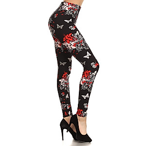 Leggings Depot High Waisted Checkered & Animal Print Leggings for Women-Full Length-R595, Superfemme, Plus Size