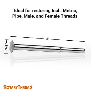 Rotary Thread Repair Kits - Faster & Easier to Chase, Restore & Clean Internal or External Threads, All in One Universal Thread Files Set, Inch, Metric, Grooves, Glands, ACME, Buttress Thread