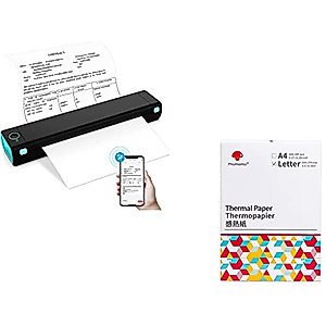 Itari Portable Printer Wireless for Travel, M08F-Letter Bluetooth Mobile Printer Support 8.5" X 11" US Letter, Inkless Thermal Compact Printer, Compatible with Android and iOS Phone & Laptop