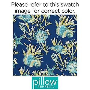 Pillow Perfect Outdoor/Indoor Daytrip Pacific Tufted Bench/Swing Cushion, 44" x 18.5", Blue